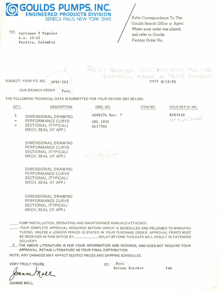 Gou_3175-S, tamaño 6x8-14, Descarga Pulper Helico | PDF