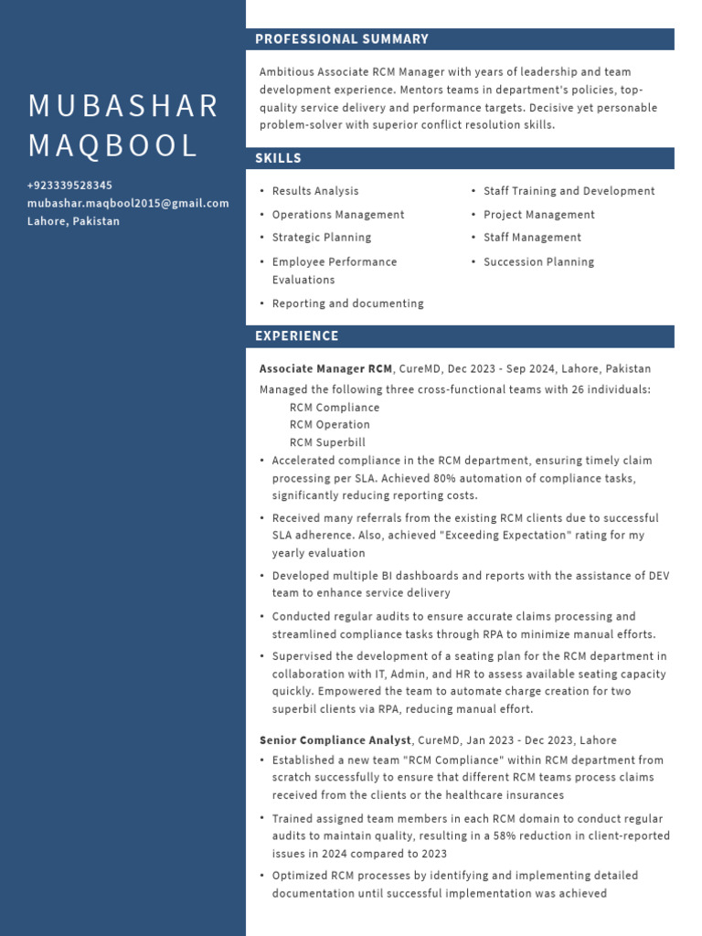 Mubashar Resume | PDF | Business