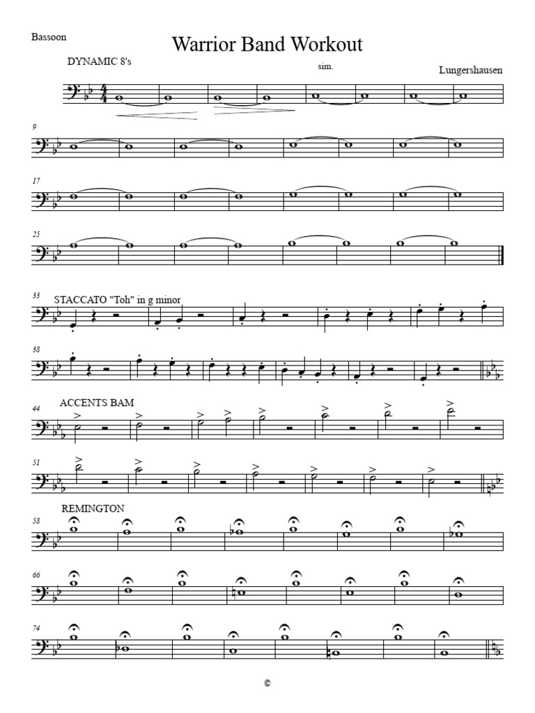 Warrior Band Workout - Bassoon | PDF