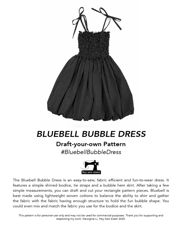 Hey+Sew+Sister+ +Bluebell+Bubble+Dress+Pattern | PDF | Seam (Sewing) | Sewing