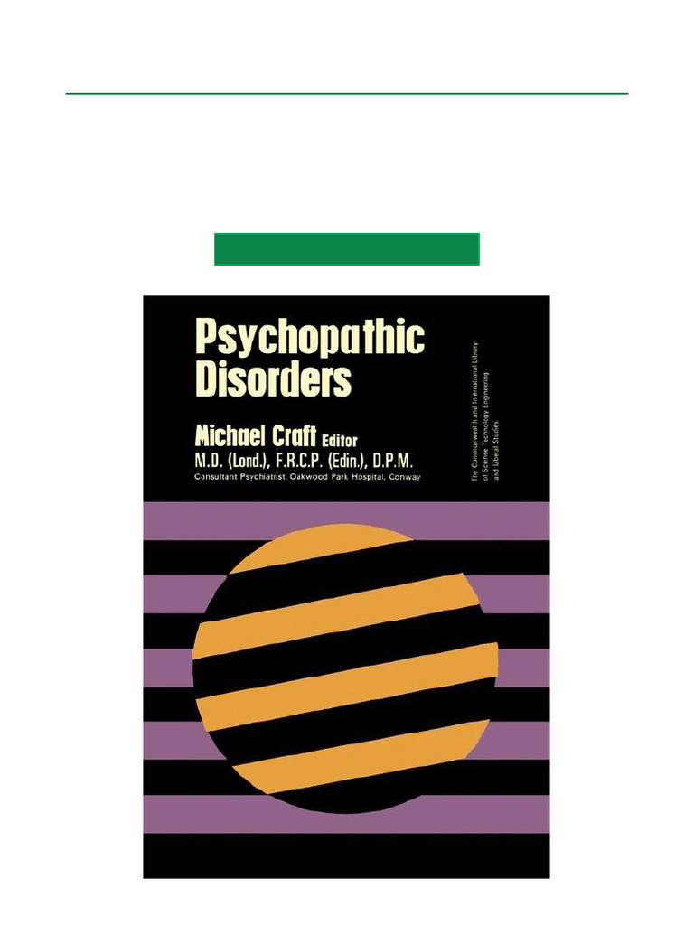 Psychopathic Disorders New Edition PDF | PDF