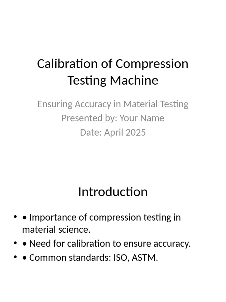 Calibration of Compression Testing Machine | PDF