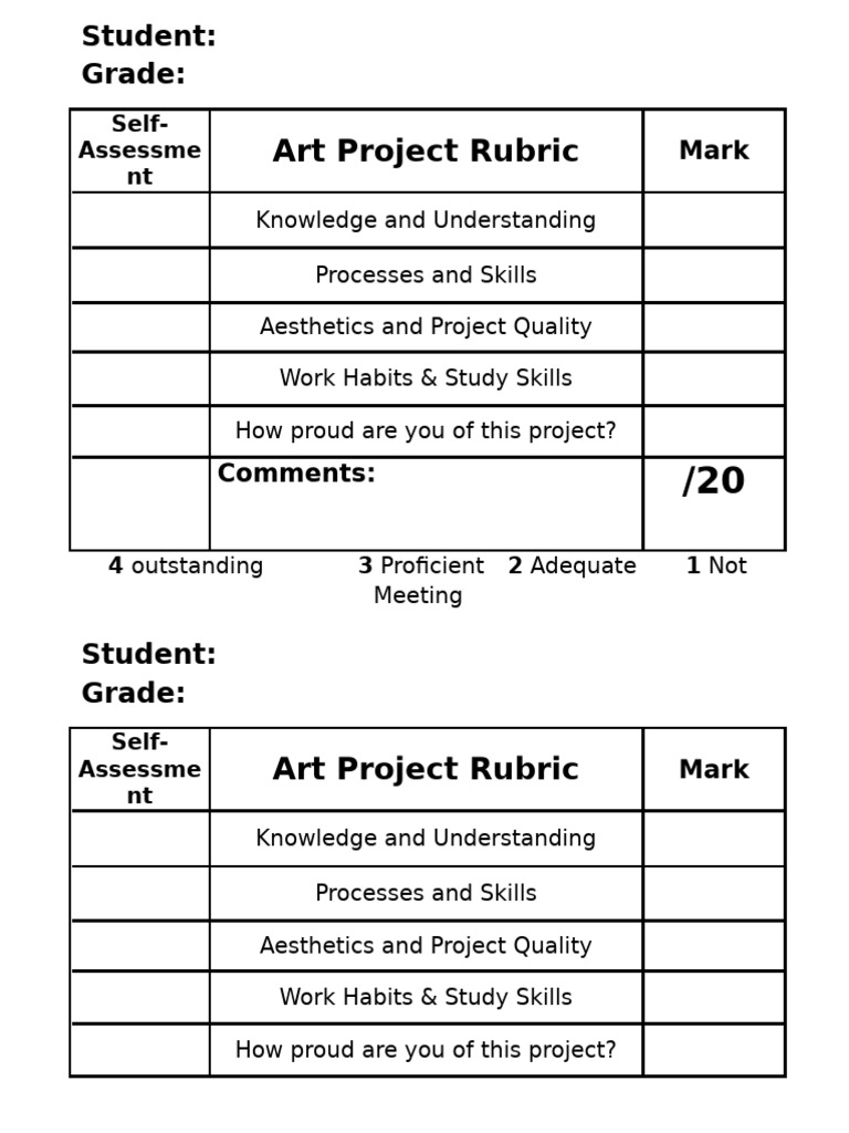 Art Prject Rubric | PDF