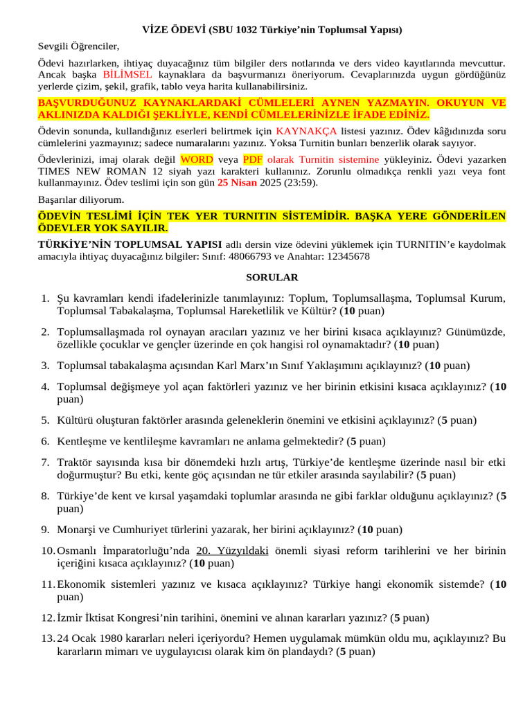 VİZE ÖDEVİ (TTY) | PDF