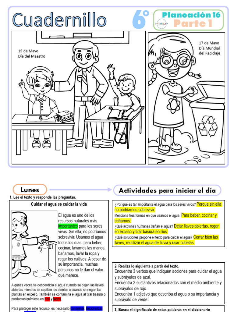 Solu Parte 1 6° | PDF | Agua | Conductor electrico