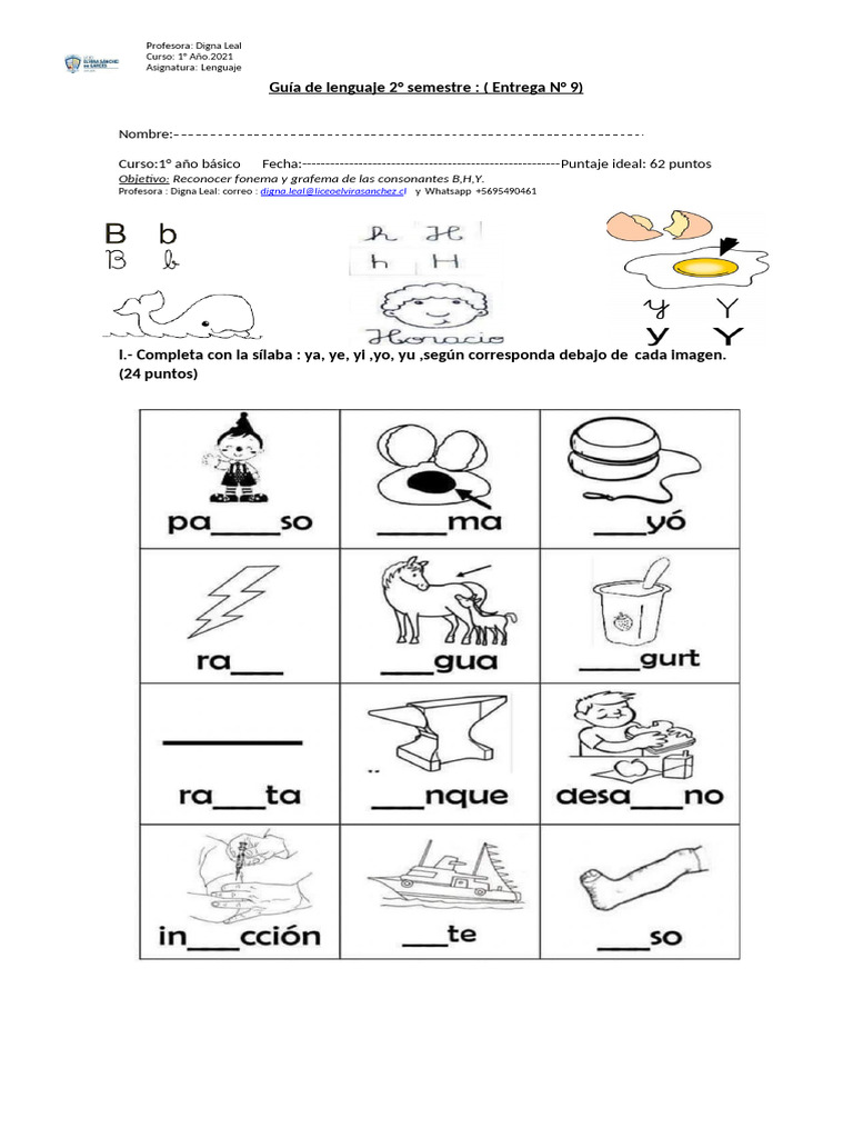 Evaluación de Consonantes en Lenguaje | PDF