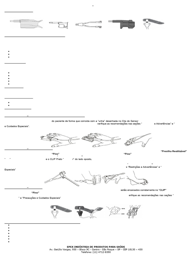 IU EPX-S - Instrucao de Uso Sensor Oximetria EPEX | PDF | Queimadura ...