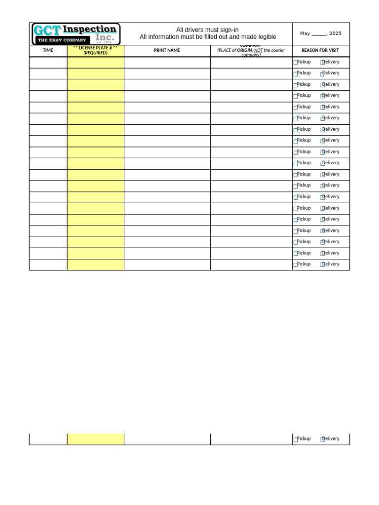 Visitor Sign-In and Delivery Log Template | PDF | Vehicles | Land Transport