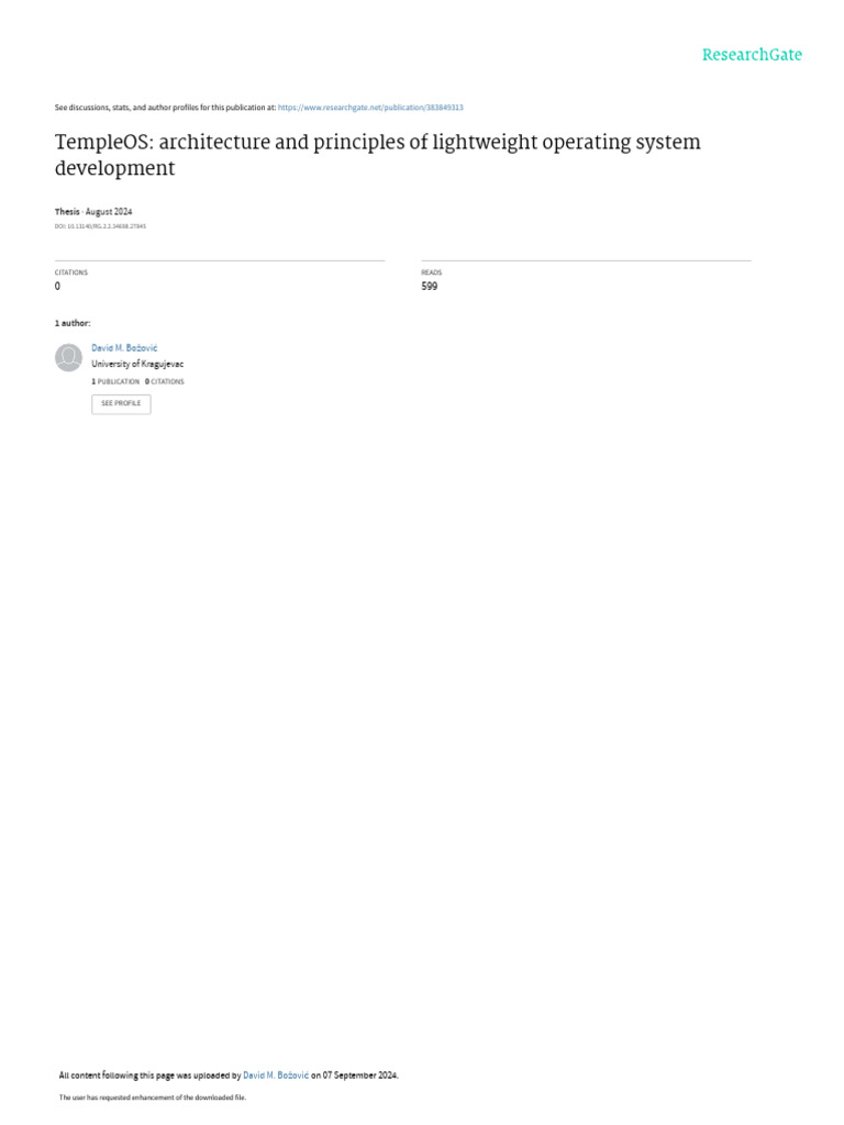 TempleOS Architectureandprinciples | PDF | Operating System | 64 Bit Computing