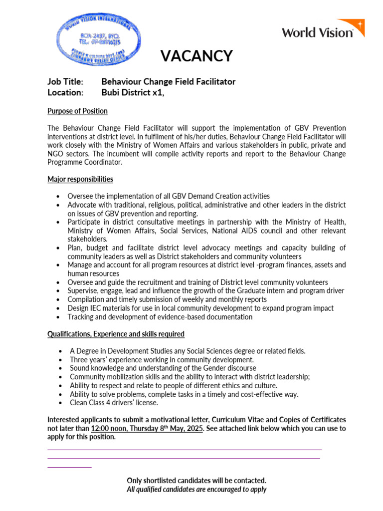 Advert Behaviour Change Field Facilitator 1 | PDF | Community ...