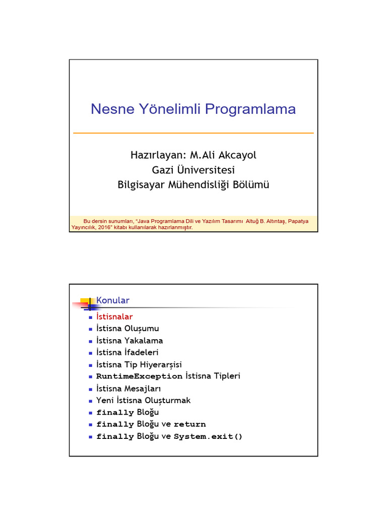 Java L10 Istisnalar | PDF