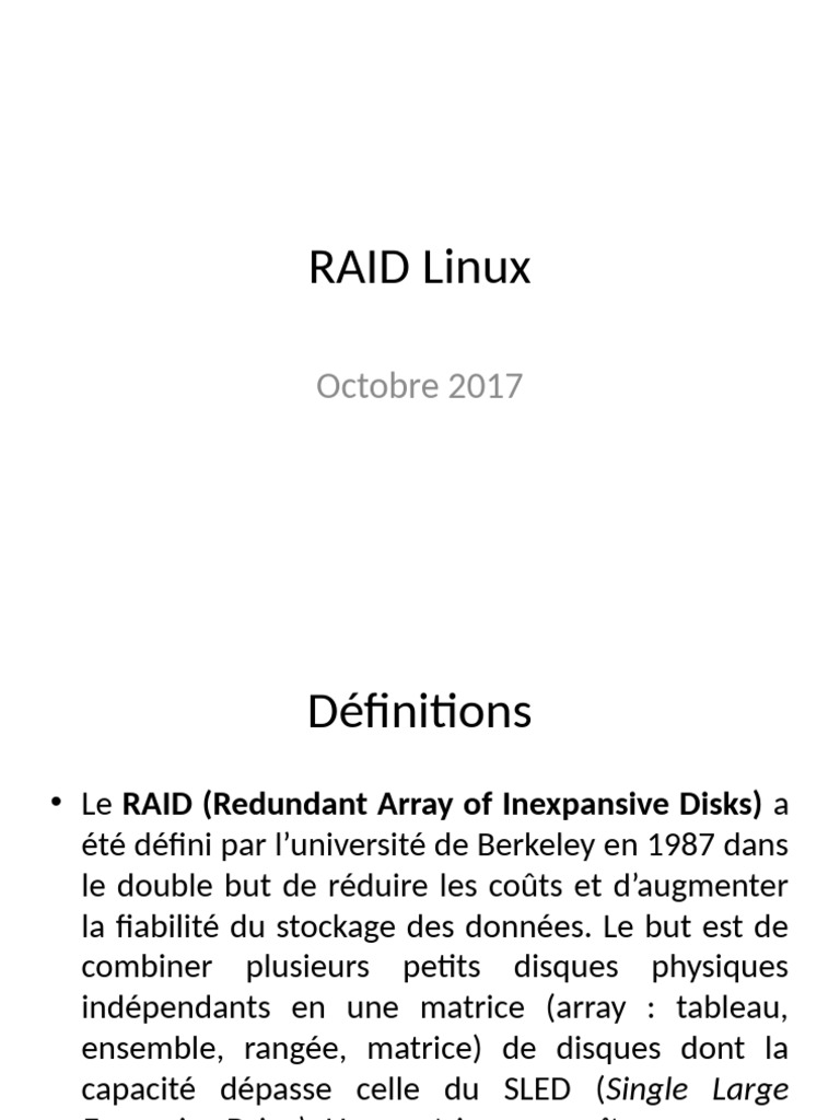 RAID Linux | PDF | Informatique | Architecture (Informatique)