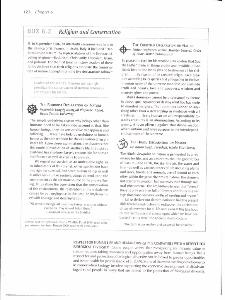 Religion and Conservation Handout | PDF