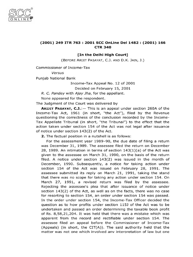 CIT Vs PNB - Delhi HC | PDF