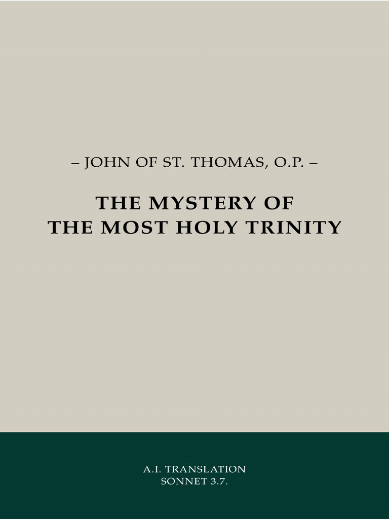 The Mystery of The Holy Trinity | PDF | Arianism | Athanasius Of Alexandria