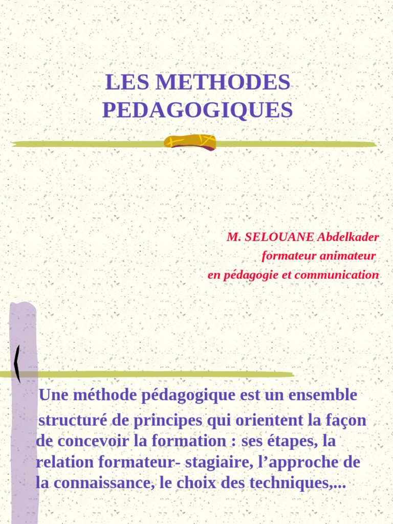 Les Methodes Pedagogiques | PDF | Pédagogie