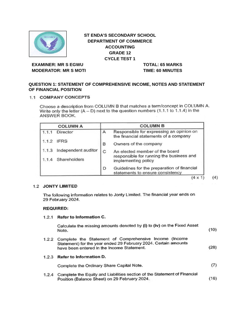 Accounting Ct1 2025 | PDF