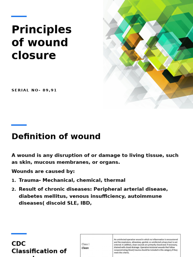 Principles of Wound Closure Surgery | PDF | Wound | Healing