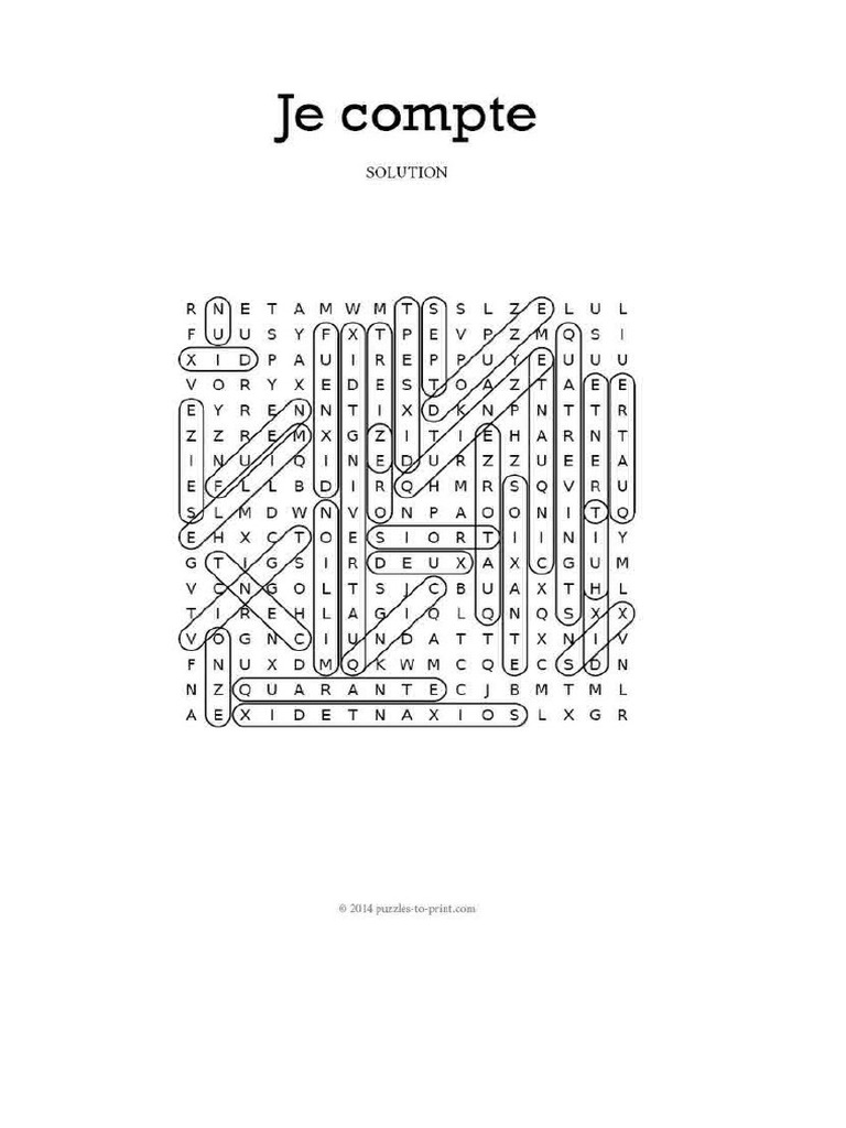 Mots Cachés Solution | PDF