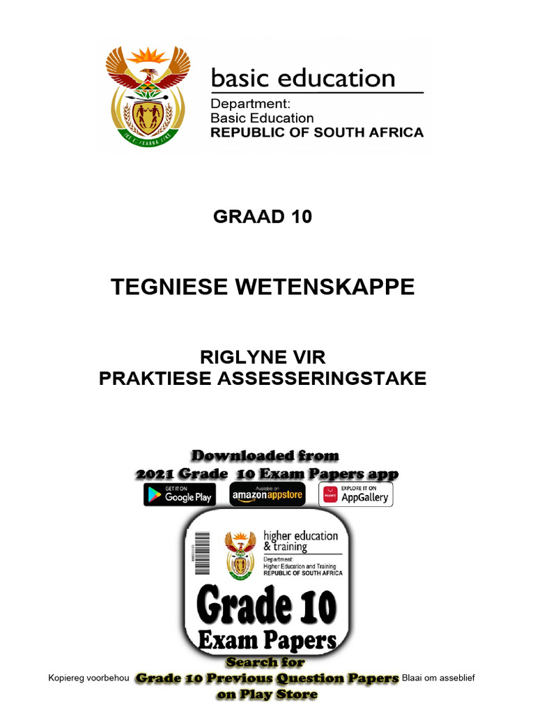 Technical Sciences PAT Grade 10 2016 Afr | PDF
