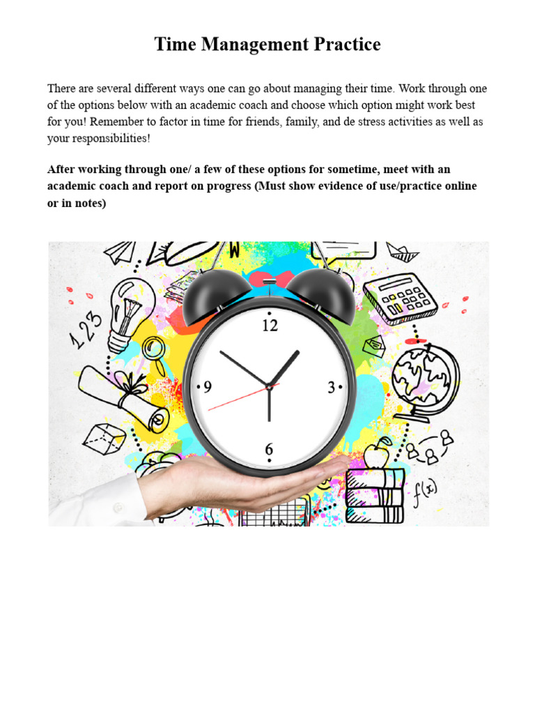 Time Management Hand Outs | PDF | Time Management | Professional Skills