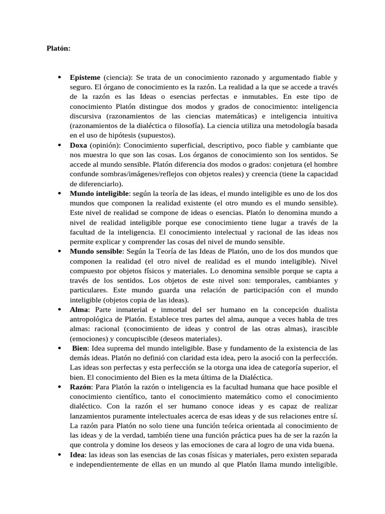 CONCEPTOS_Platón_Aristóteles | PDF | Conocimiento | Platón