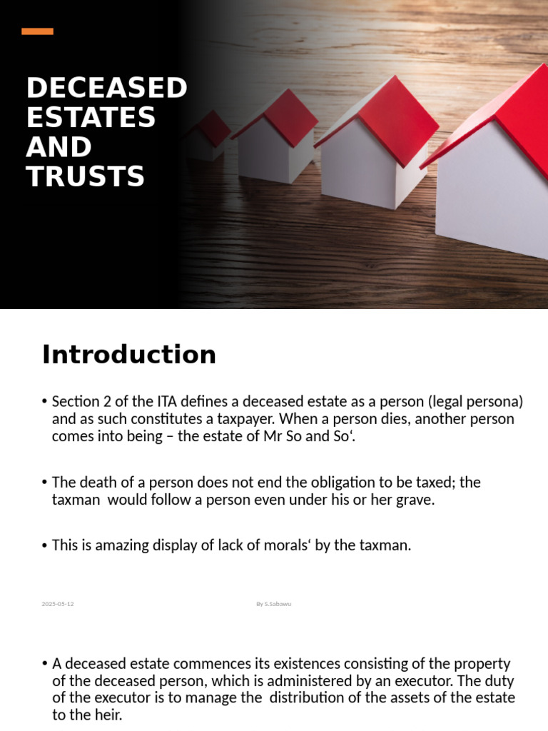 Deceased Estates and Trusts | PDF | Income | Taxes
