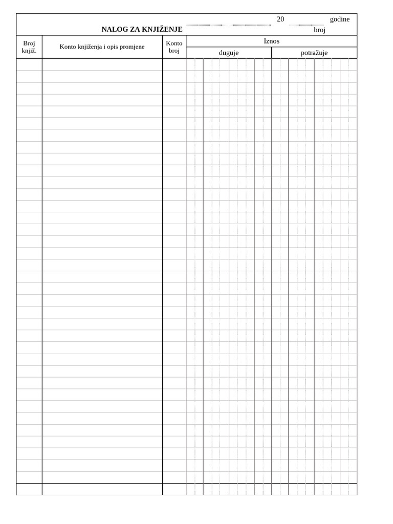 Nalog Za Knjiženje | PDF