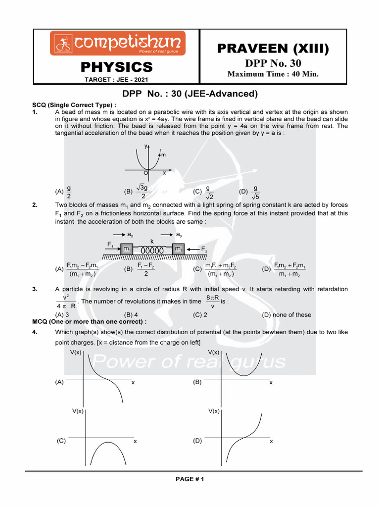 DPP-30 Physics | PDF