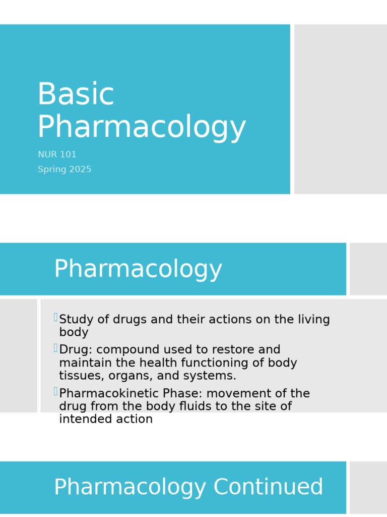 Basic Pharmacology | PDF | Dose (Biochemistry) | Chemistry