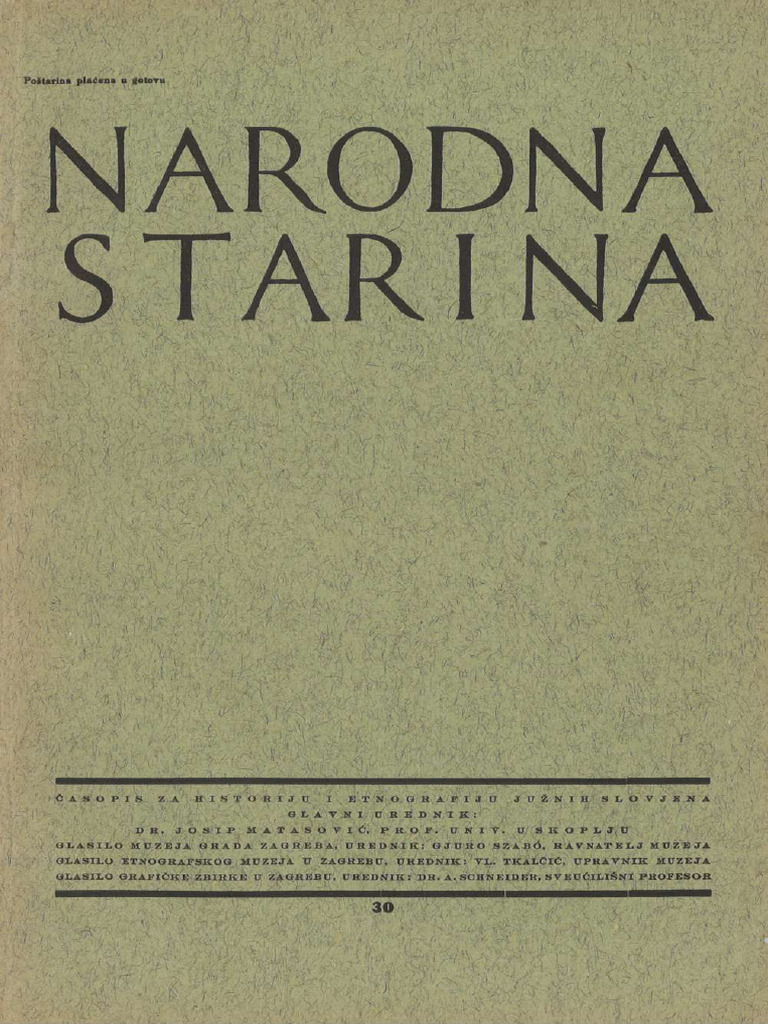 Narodna Starina 1935 Časopis | PDF