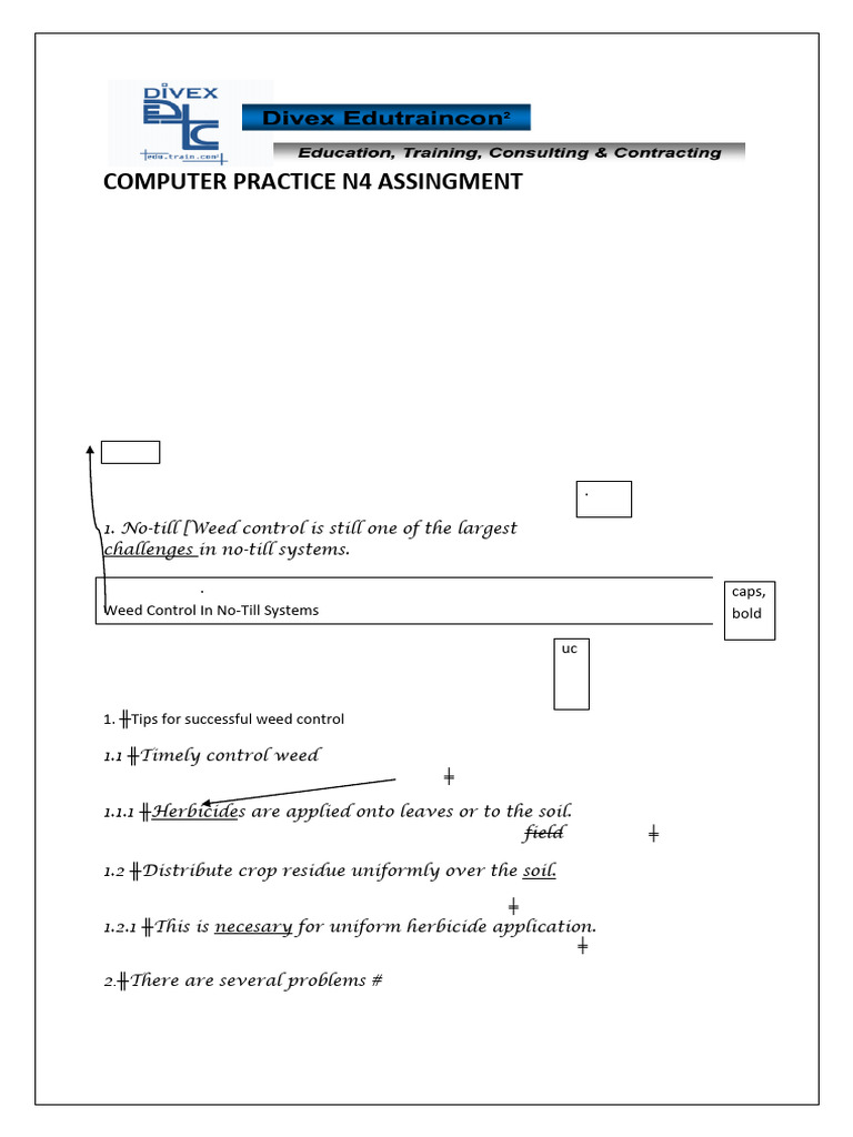 Computer Practice N4 Assignment Guide | PDF | Herbicide | Agronomy