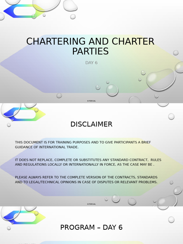 Chartering and Charter Parties Guide | PDF | Bill Of Lading | Shipping