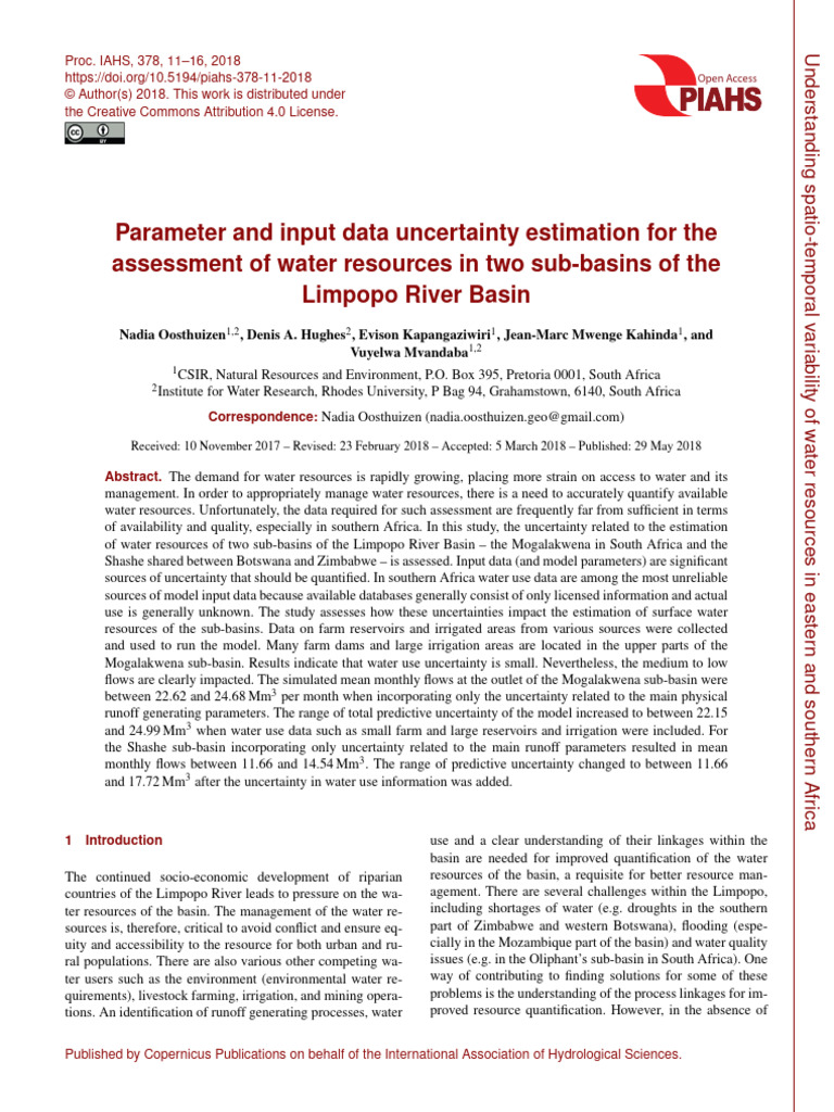Parameter and Input Data Uncertainty Estimation Fo | PDF | Groundwater ...