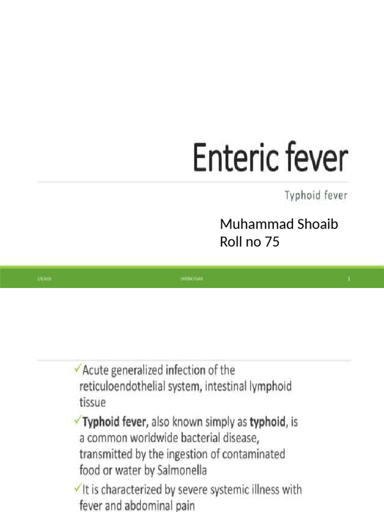Enteric Fever | PDF