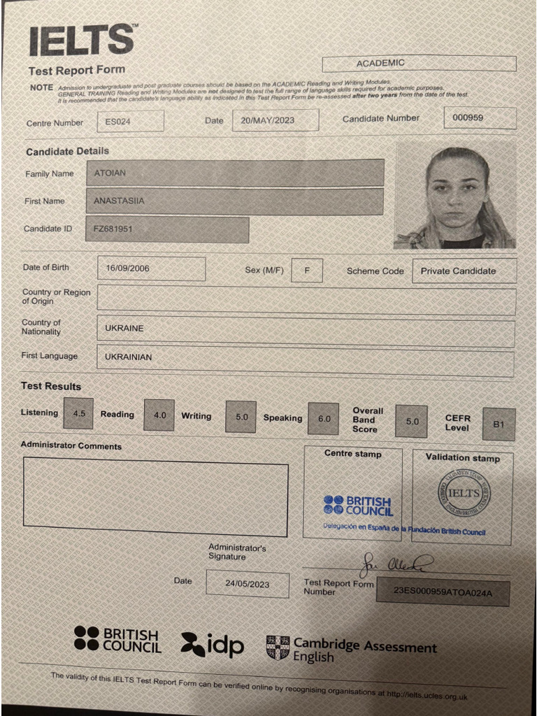 IELTS Report Updated Correct Position | PDF