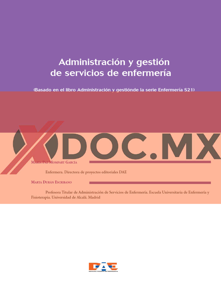 Xdoc - MX Administracion y Gestion de Servicios de Enfermeria | PDF | Enfermería | Cuidado de la ...