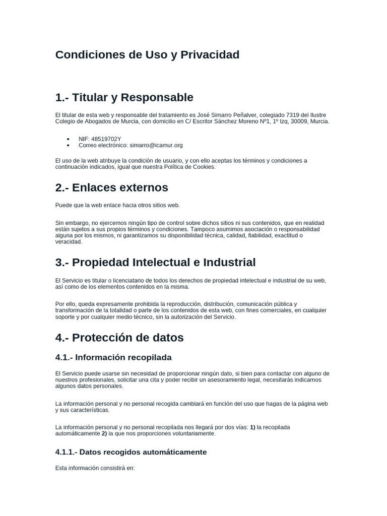 Condiciones Uso