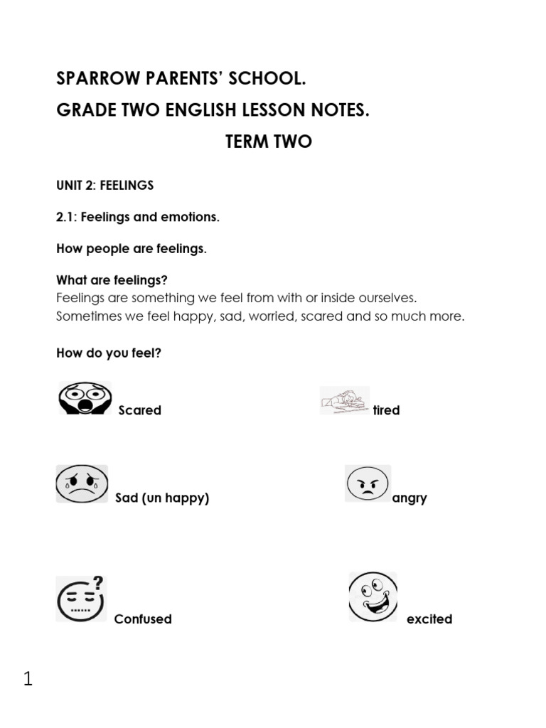 Grade Two Lesson Notes 2024 - 2025 | PDF | Subject (Grammar ...