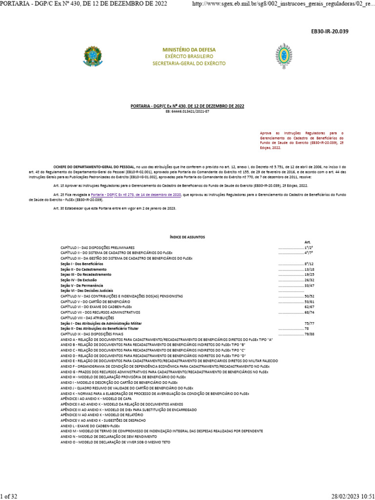 PORTARIA - DGP - C Ex #430, DE 12 DE DEZEMBRO DE 2022-1 | PDF | União ...