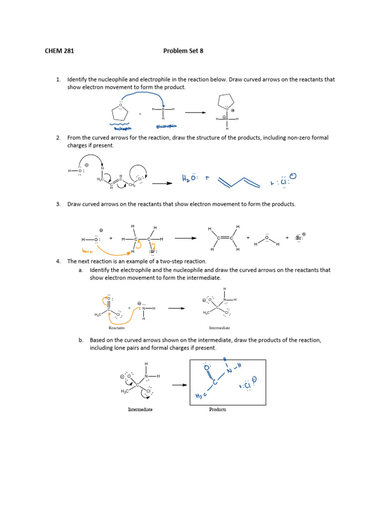 610 Problem Set 8 | PDF | Chemical Reactions | Organic Chemistry