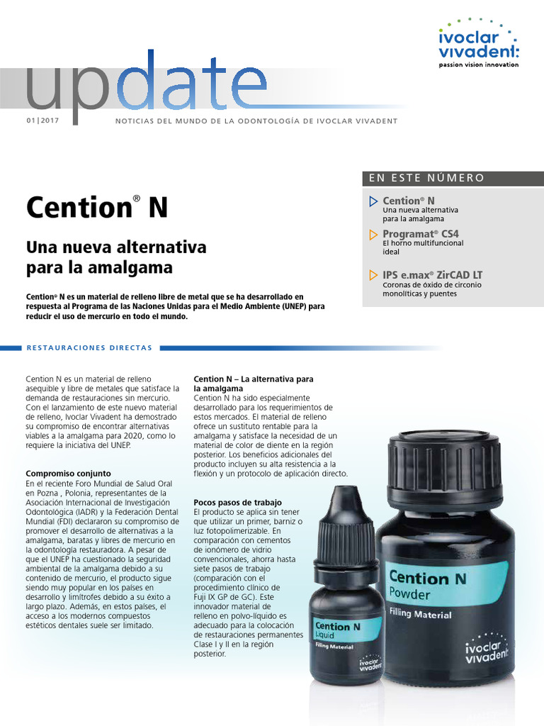 Cention N: Alternativa sin mercurio | PDF | Software | Odontología