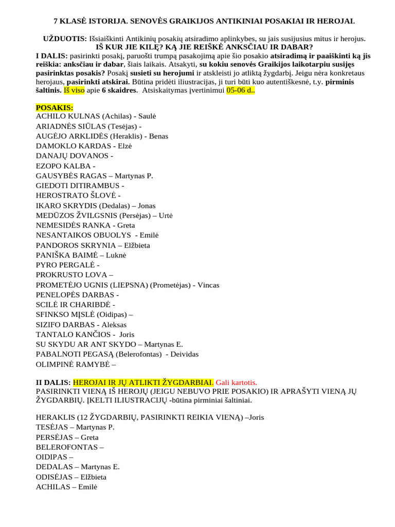 7 LP Antikiniai Posakiai Reikalavimai 2025 | PDF