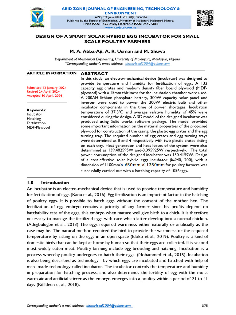 AZOJETE 20 (2) Abba Aji Et Al 2024 | PDF | Chicken | Poultry