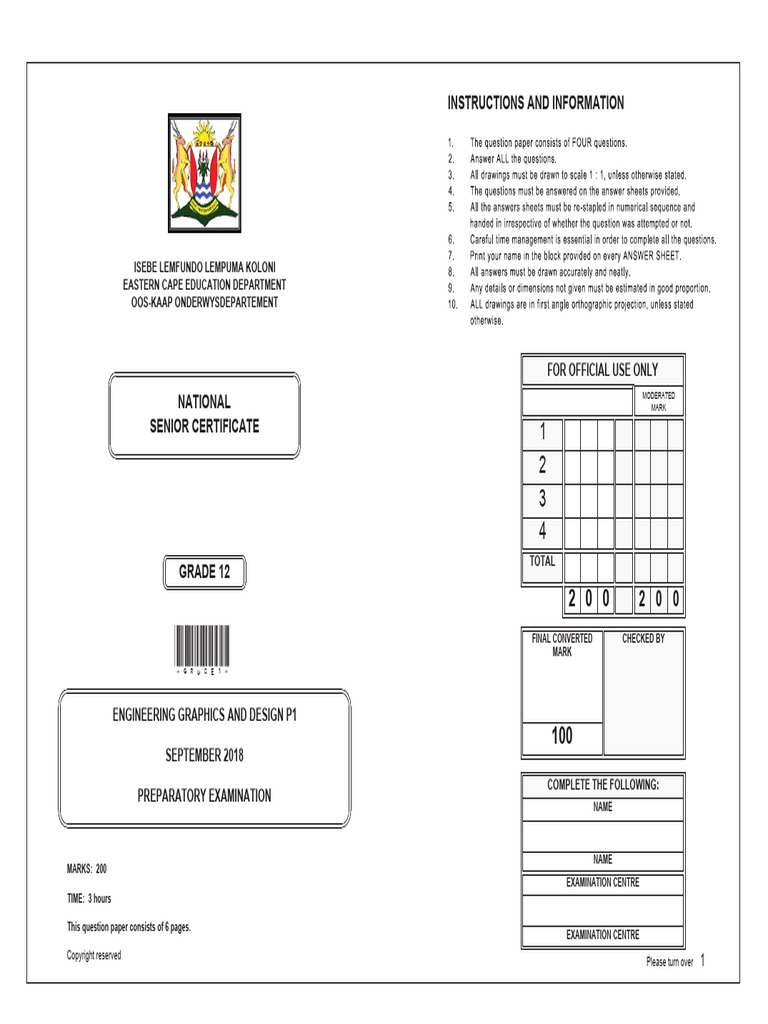 Grade 12 EGD September Exam Paper | PDF | Window | Bathroom