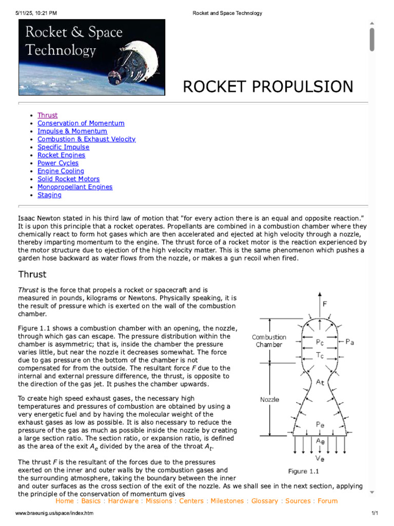 Rocket and Space Technology design | PDF