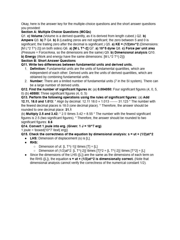 Section A- Multiple Choice Questions (MCQs) (1 mar... (1) | PDF
