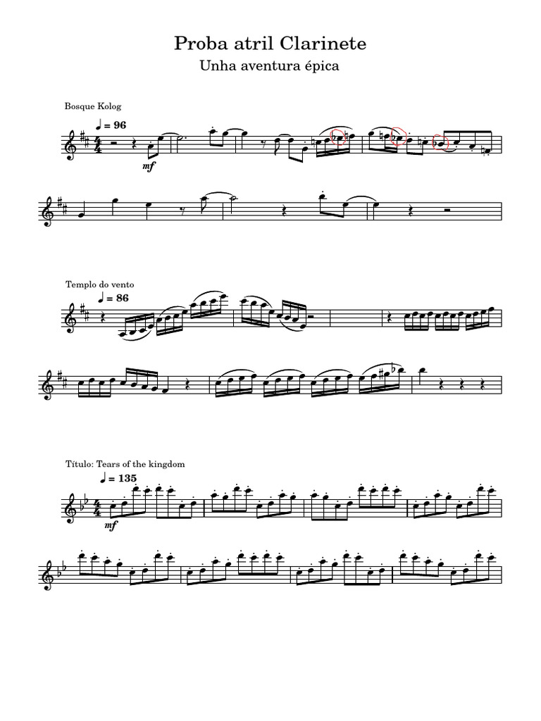 Proba Atril Clarinete | PDF