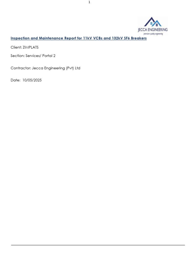 SF6 and VCB Maintenance Report | PDF | Electrical Equipment ...