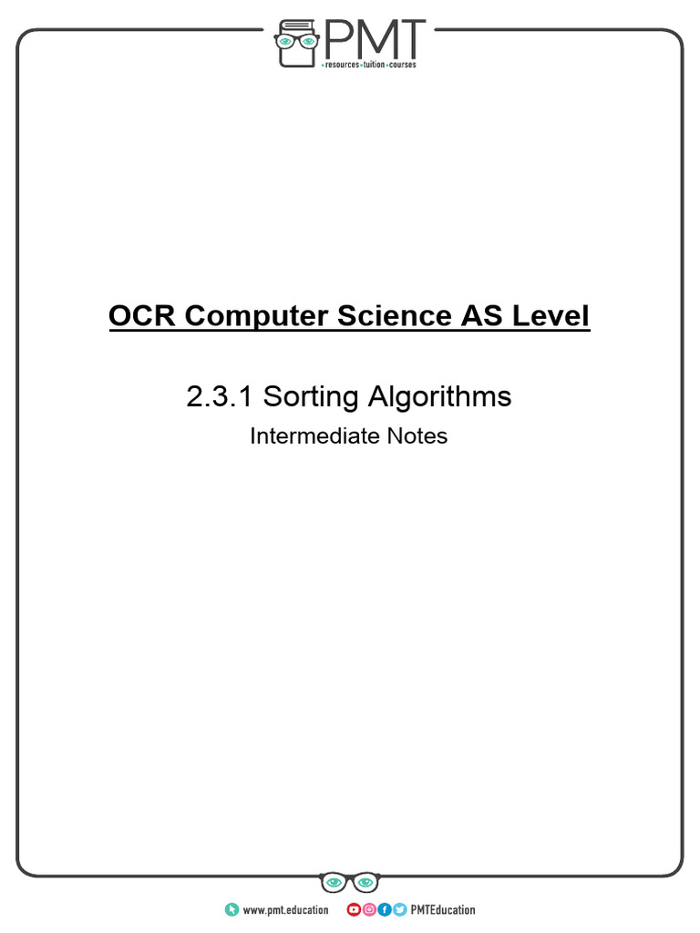 2.3.3. Sorting Algorithms | PDF | Applied Mathematics | Theoretical Computer Science